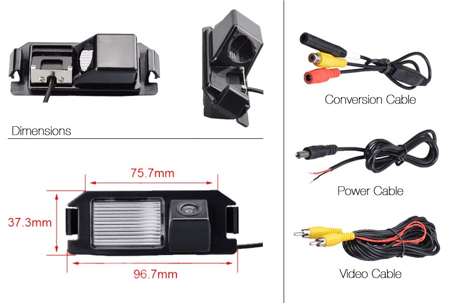 Hyundai i10, i20, i30, Kia Picanto, Soul reverse view camera - InCarTec