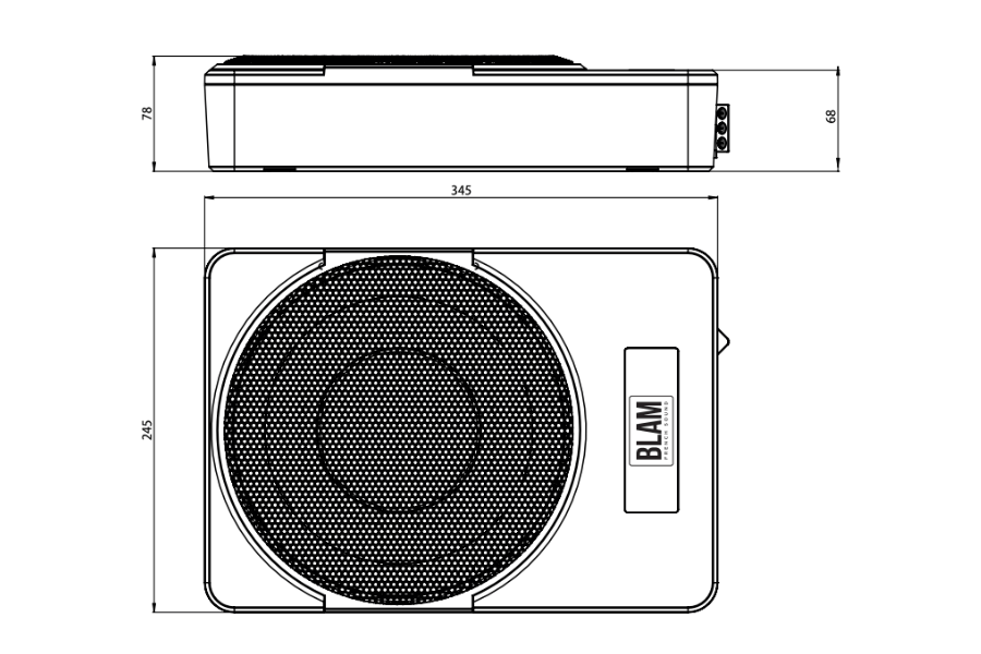 BLAM RELAX MSP 25P extra-slim Passive underseat car subwoofer - InCarTec