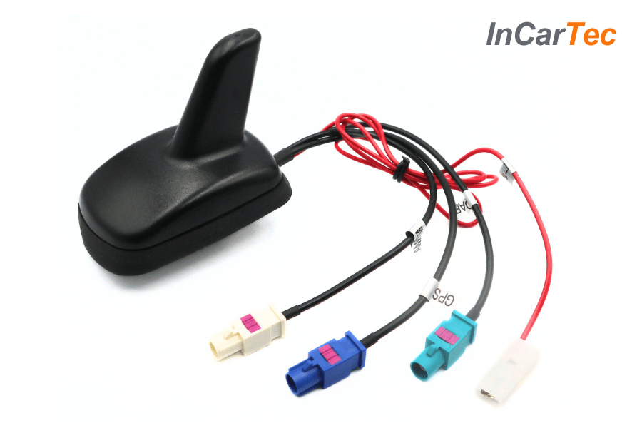GPS/ DAB+/ FM and AM vehicle roof mount Shark Fin aerial with 5m cable ...